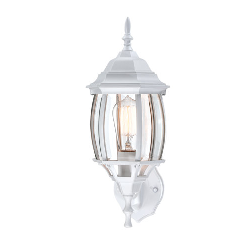 Charlton Home® Billiot 1-Light Outdoor Wall Light With Clear Glass Shade | Wayfair